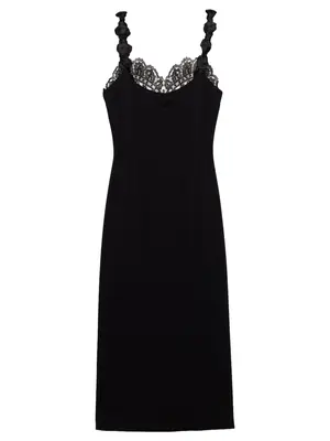 Prada Interlock Crêpe Midi Dress - Black
