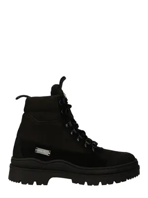 Filling Pieces Logo-plaque Suede Boots - Black
