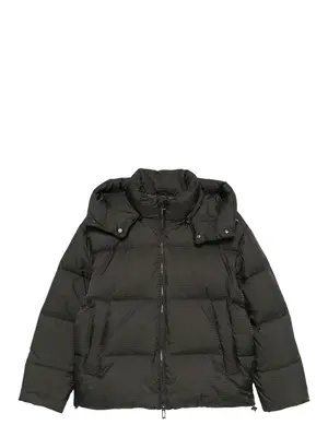 Emporio Armani Logo-lettering Hooded Down Jacket - Green