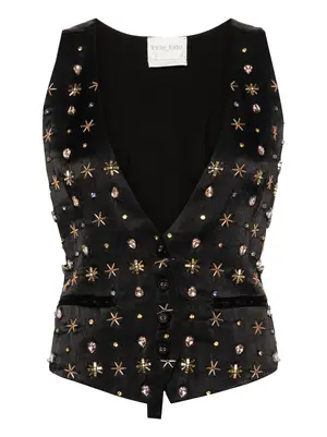 FORTE_FORTE Bead-embellished Vest - Black