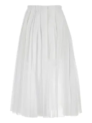 JIL SANDER A-line Pleated Skirt - White