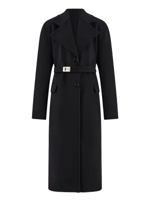 FERRAGAMO Wool-blend Coat - Black