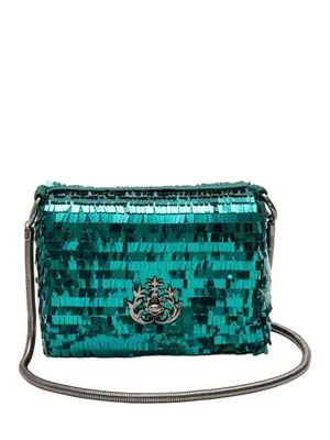 ISLA Mini Georgia Sequin Crossbody Bag - Green
