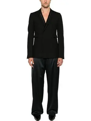 SAPIO Wool Double-breasted Blazer - Black