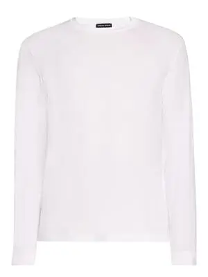 Giorgio Armani Solid Cotton T-shirt - White