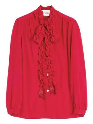 ValentinoGaravani Crepe De Chine Long-sleeve Shirt With Bow Detail - Paris