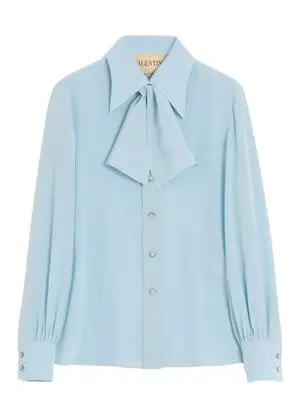 ValentinoGaravani Crepe De Chine Shirt - Sky Blue