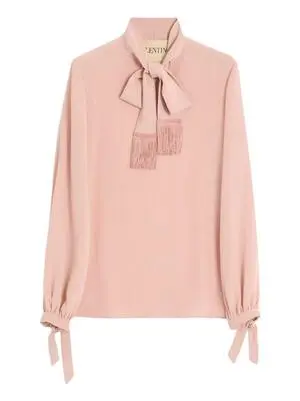 VALENTINOGARAVANI Crepe De Chine Long-Sleeved Shirt