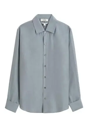 Cos Relaxed Silk Shirt - Gray