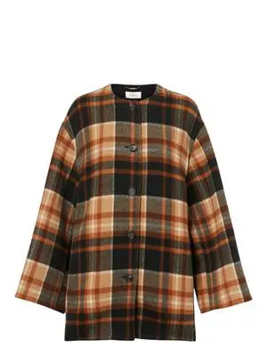 Chloé Checked Wool And Silk Coat - Multicoloured