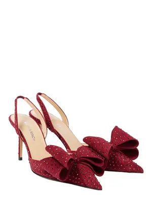 Mach & Mach Le Cadeau 85 Suede Slingback Pumps - Red