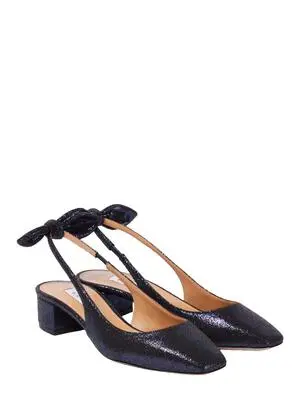 AQUAZZURA Very Bow 35 Slingback Pumps - Blue