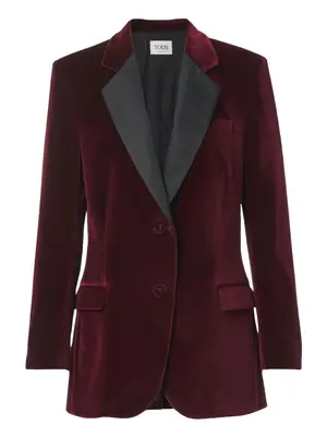 TOD'S Cotton Velvet Blazer - Burgundy