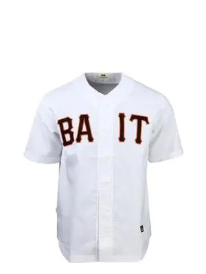 BAIT Baseball Jersey - White/black/orange