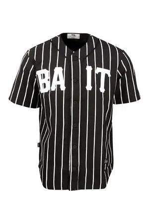 BAIT Sluggers Pinstripe Baseball Jersey - Black/white