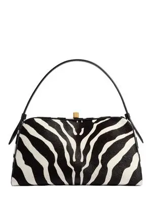 Khaite Cate Top Handle Bag - Black / White