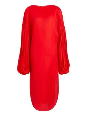Khaite Khaite Zelma Silk Dress Fire Red
