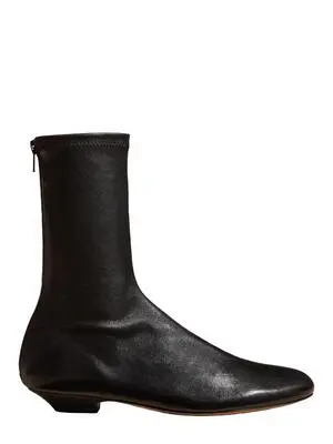 Khaite Apollo Flat Ankle Boot - Black