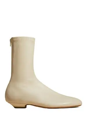 Khaite Apollo Flat Ankle Boot Off White