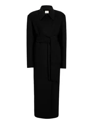 Khaite Lea Wrap Coat - Black