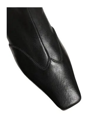Khaite Nevada Stretch Leather Ankle Booties - Black