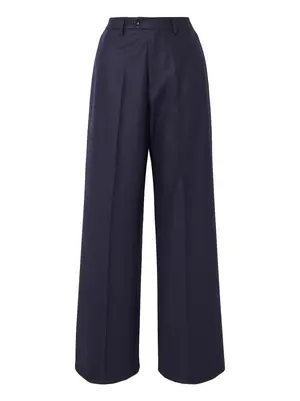 FORTELA Wool Wide Leg Pants - Blue
