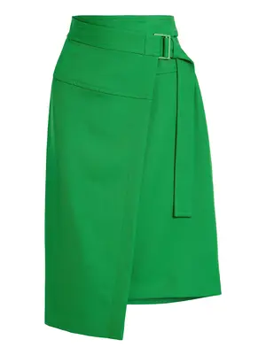 3.1 Phillip Lim Cavalry Wool-twill Midi Wrap Skirt - Green