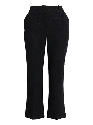 IRO PARIS Abema Cropped Metallic Tweed Flared Pants - Black
