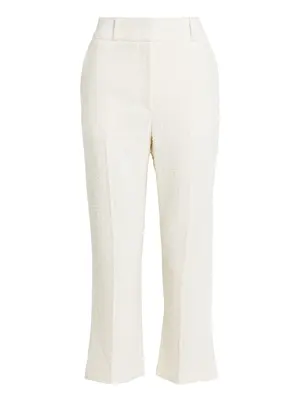 IRO PARIS Abema Cropped Metallic Tweed Flared Pants - Ecru