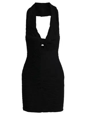 IRO PARIS Oxanne Ribbed-knit Mini Halterneck Dress - Black