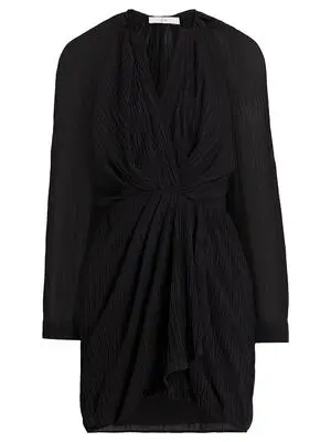 IRO PARIS IRO Alvina Wrap-Effect Plissé Tulle Mini Dress Black
