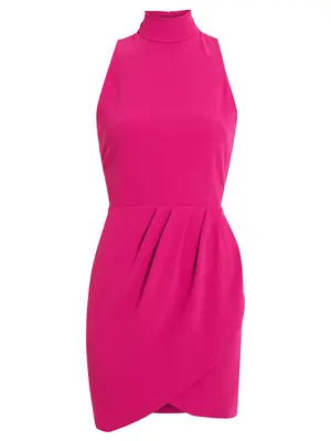 IRO PARIS IRO Kamela Pleated Crepe Mini Dress Fuchsia