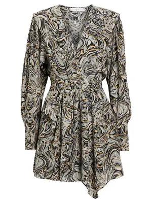 IRO PARIS Flamen Printed Mini Dress - Beige