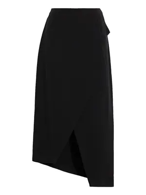IRO PARIS IRO Jelena Wrap-Effect Grain De Poudre Midi Skirt Black