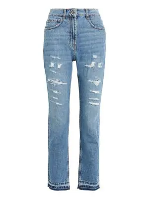 IRO PARIS Hayri Distressed Straight-leg Jeans - Mid Denim