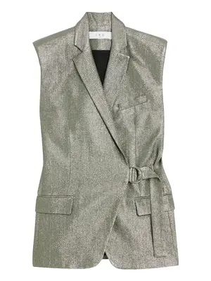 IRO PARIS Romala Lamé Vest - Platinum