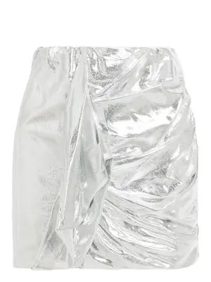 IRO PARIS Seiko Metallic Draped Mini Skirt - Silver