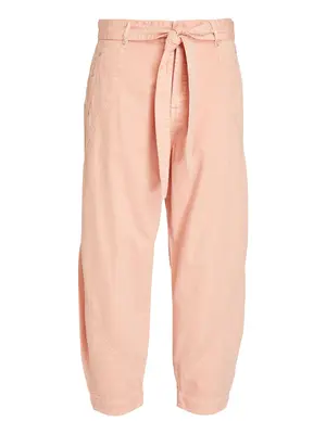 Zimmermann Cropped High-rise Tapered Jeans - Peach