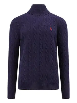 Ralph Lauren Cable Wool-cashmere Roll Neck Jumper - Blue