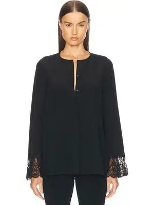 Chloé Lace Cuff Blouse - Black