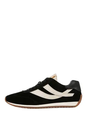 Vince Oasis Suede And Leather Runner Sneakers - Black