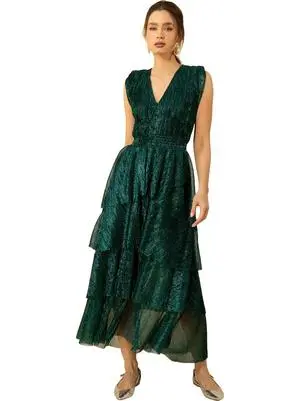Hale Bob Adelina Ankle Length Hi-low Dress - Green