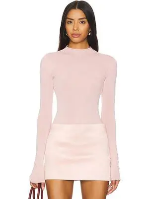 CAMILA COELHO Pauline Mock Neck Sweater - Pink