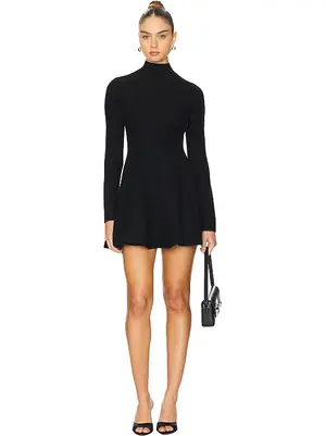 Fleur Du Mal Knit Long Sleeve Corset Dress - Black