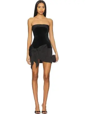 MORE TO COME Rosie Velvet Dress - Solid Black
