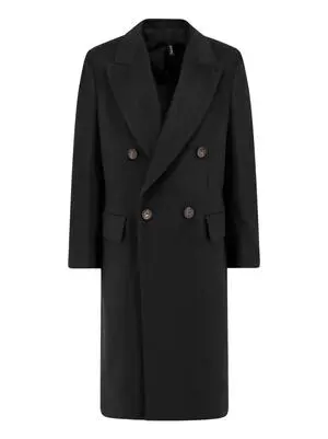 HEVO Cashmere Coat With Satin Lining - Black