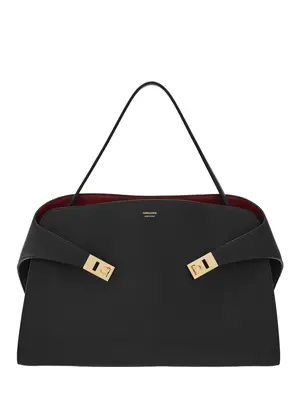 FERRAGAMO Medium Hug Shoulder Bag - Black