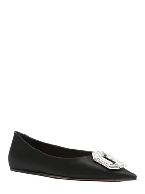 Amina Muaddi Camelia Ballerinas - Black