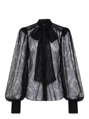 Rebecca Vallance Ethel Semi-sheer Blouse - Black