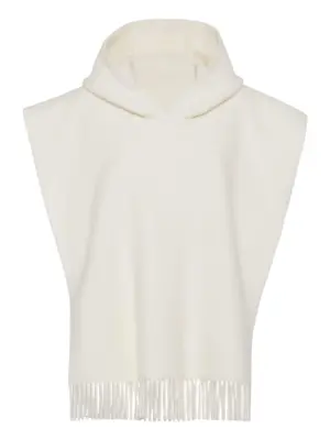 Brunello Cucinelli Fringed Cape - White